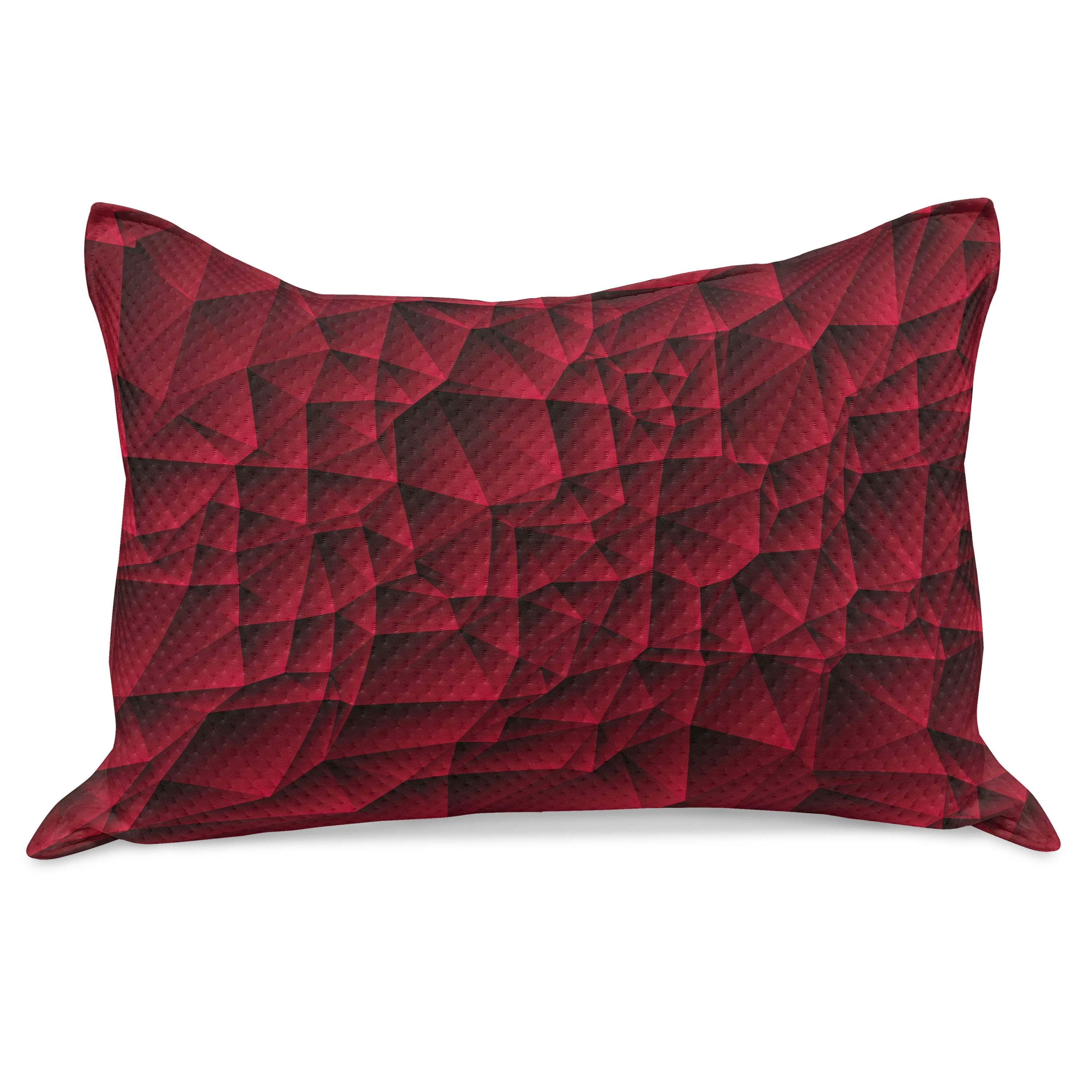 Maroon Knitted Quilt Pillowcover, Modern Geometric Contemporary Art ...