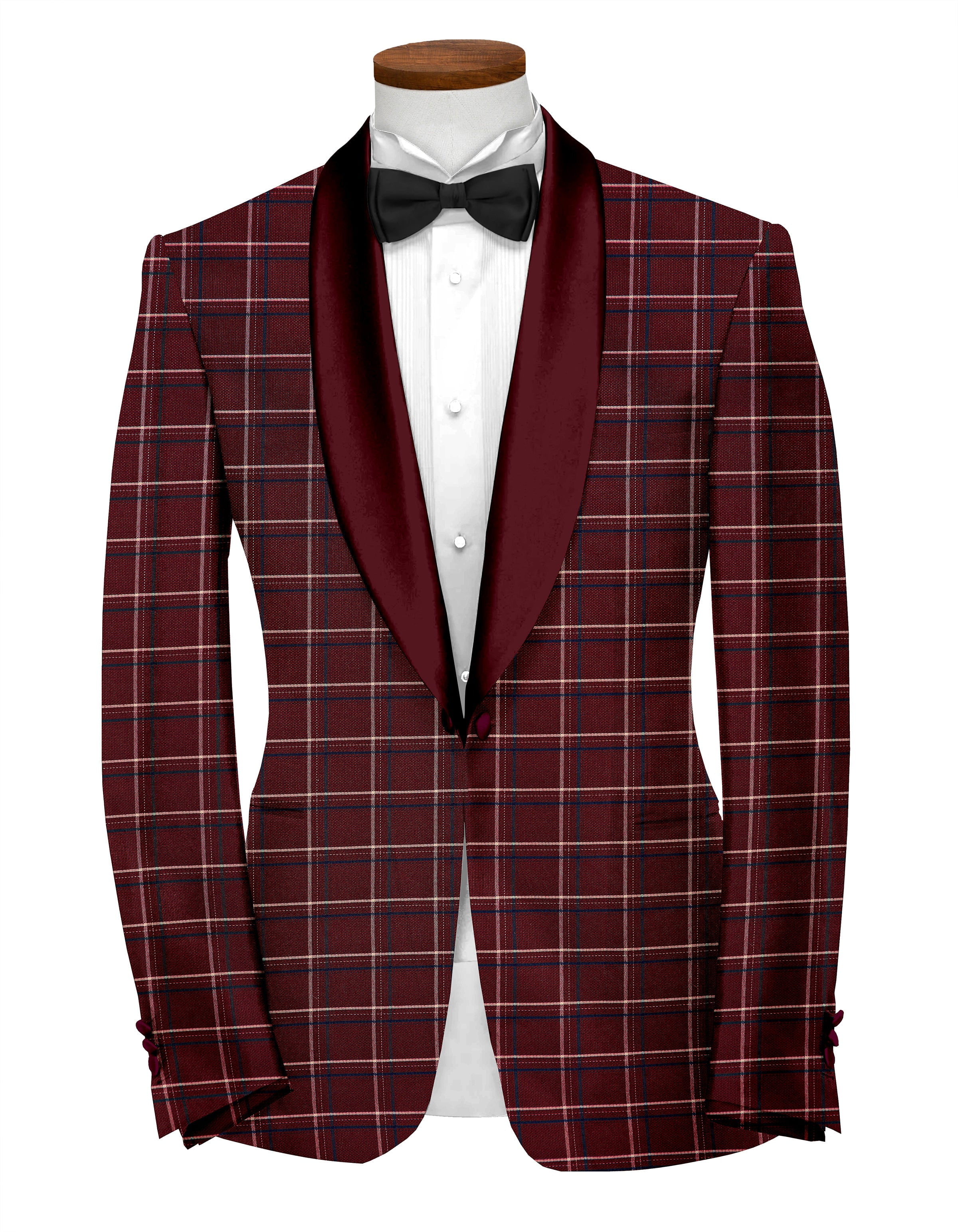 Maroon Oak Men's Party Checks Suit Jacket Slim Fit Blazer - Walmart.com