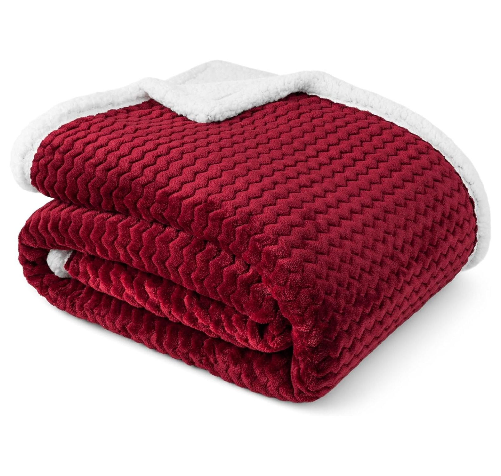 Maroon Red Couch Blanket Throw Reversible , Soft Cozy Jacquard Weave ...