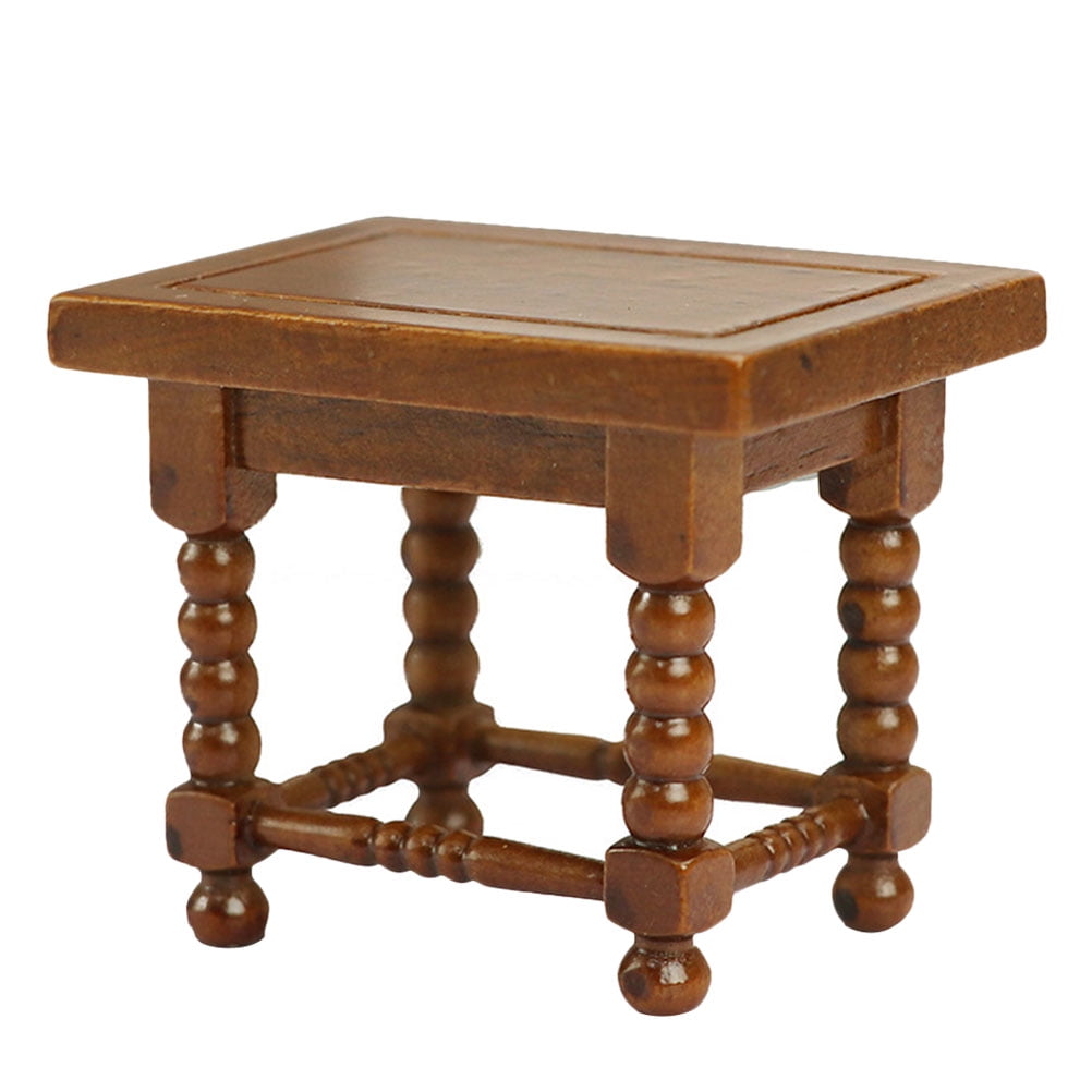 Wooden Mini Tea Table for Doll House Decoration 1 Set Small House ...