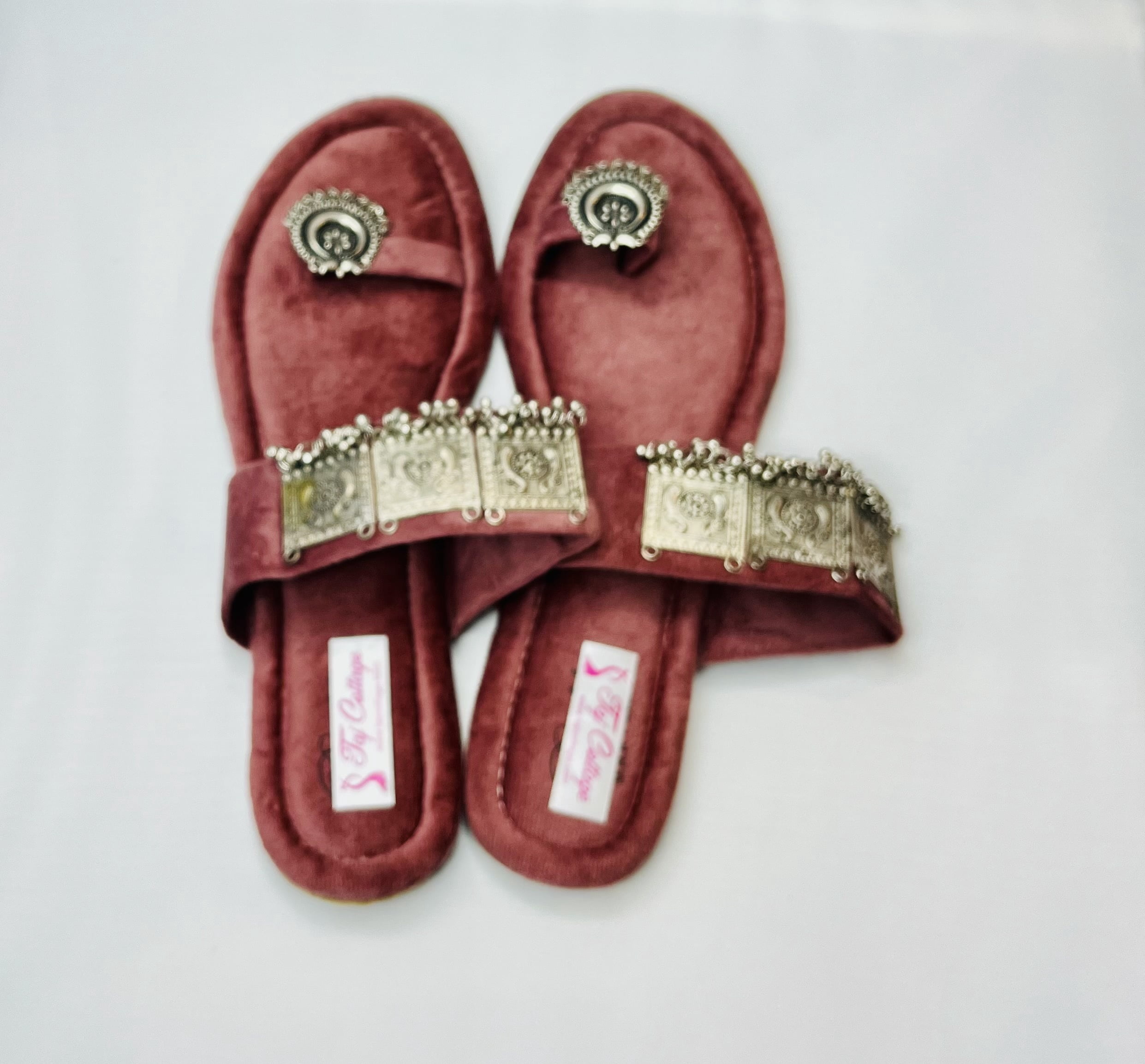 Maroon Velvet Color Sandals - Walmart.com