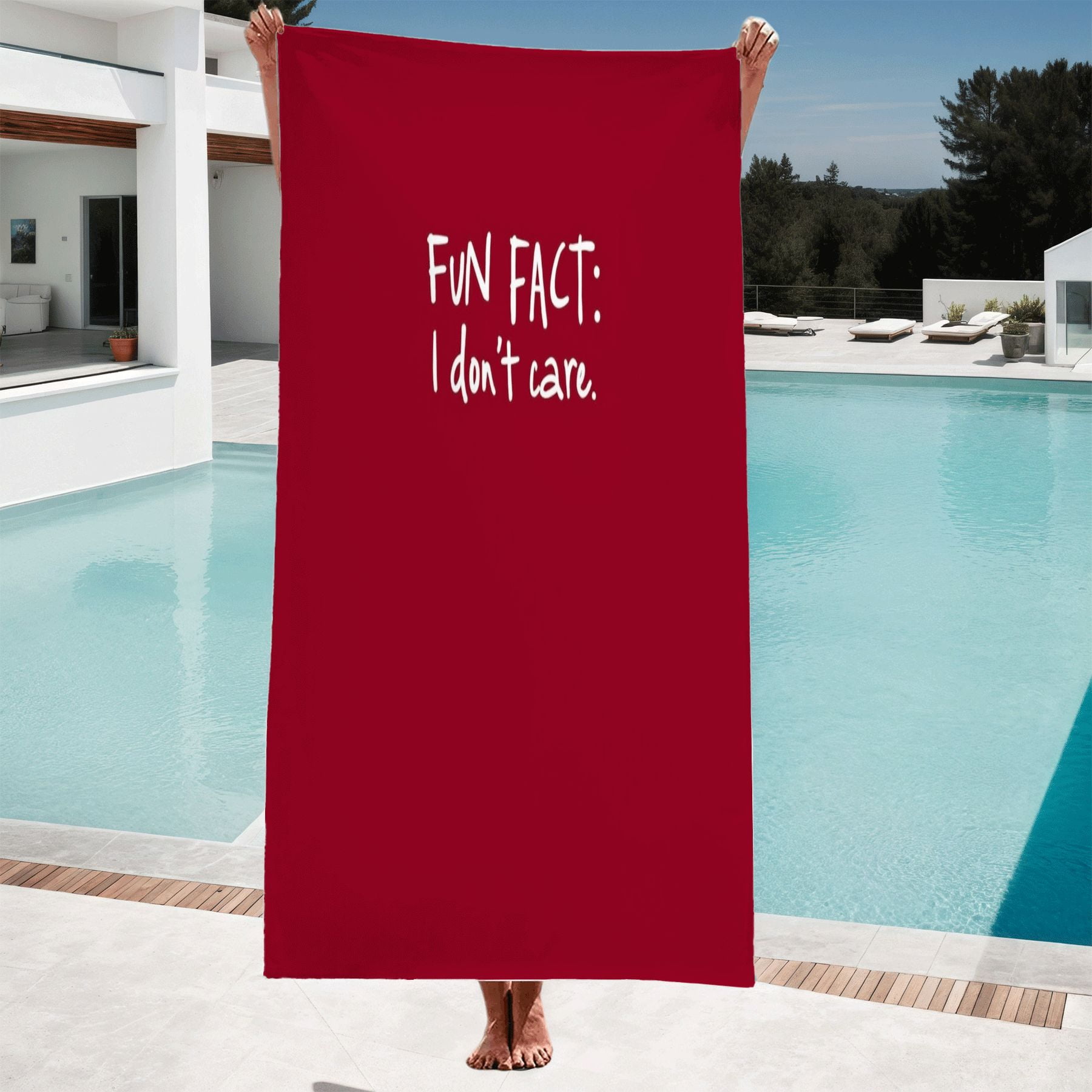 Maroon Wave Pattern Beach Towel - Soft Absorbent Bath & Pool Towel for ...