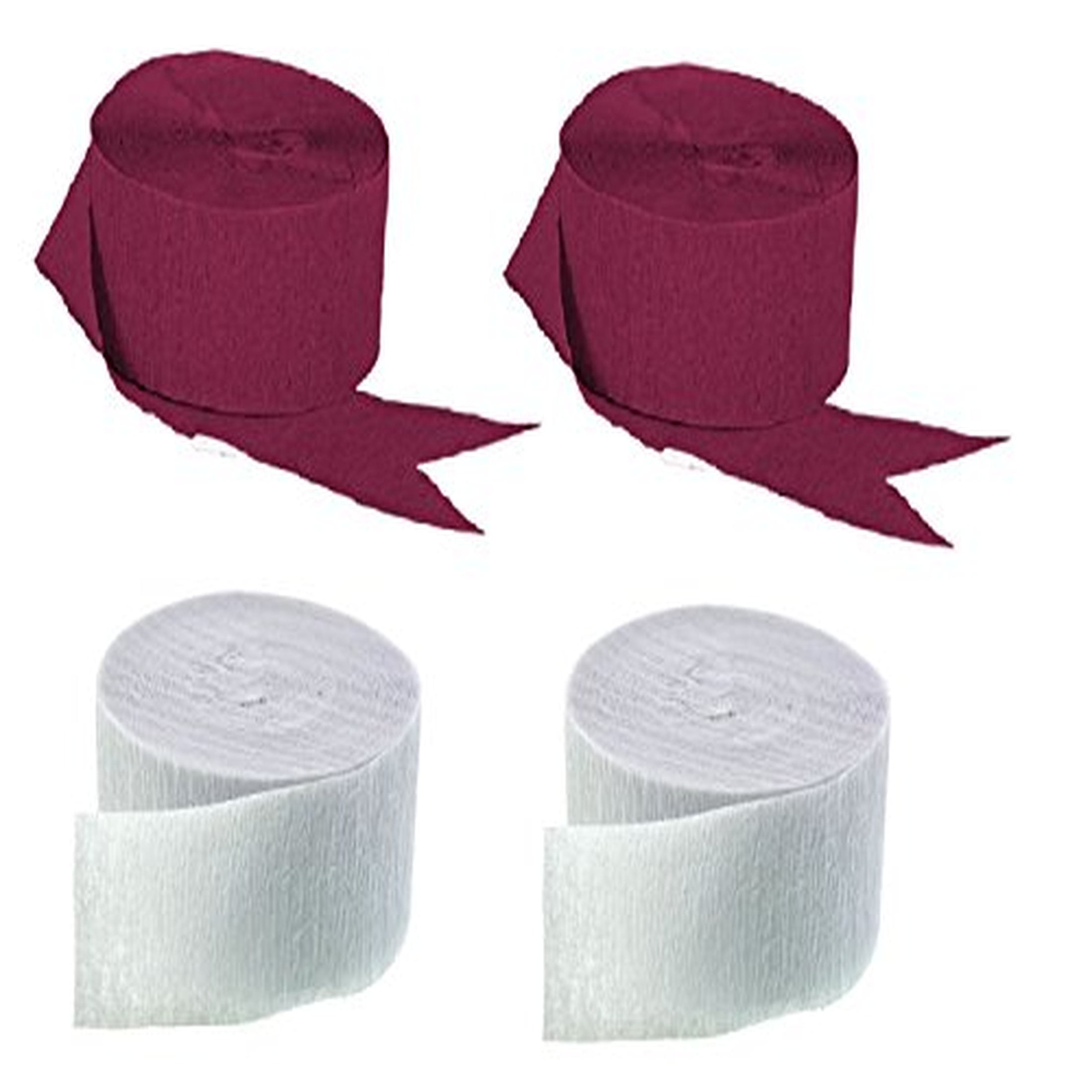 Maroon White Streamers USA-Made - Festive Crepe Paper Decorations for ...