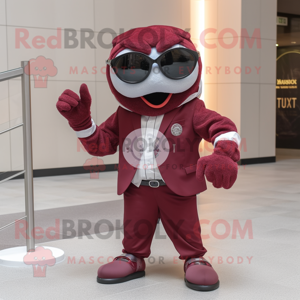 Maroon Wrist Watch REDBROKOLY mascot costume character dressed with a ...