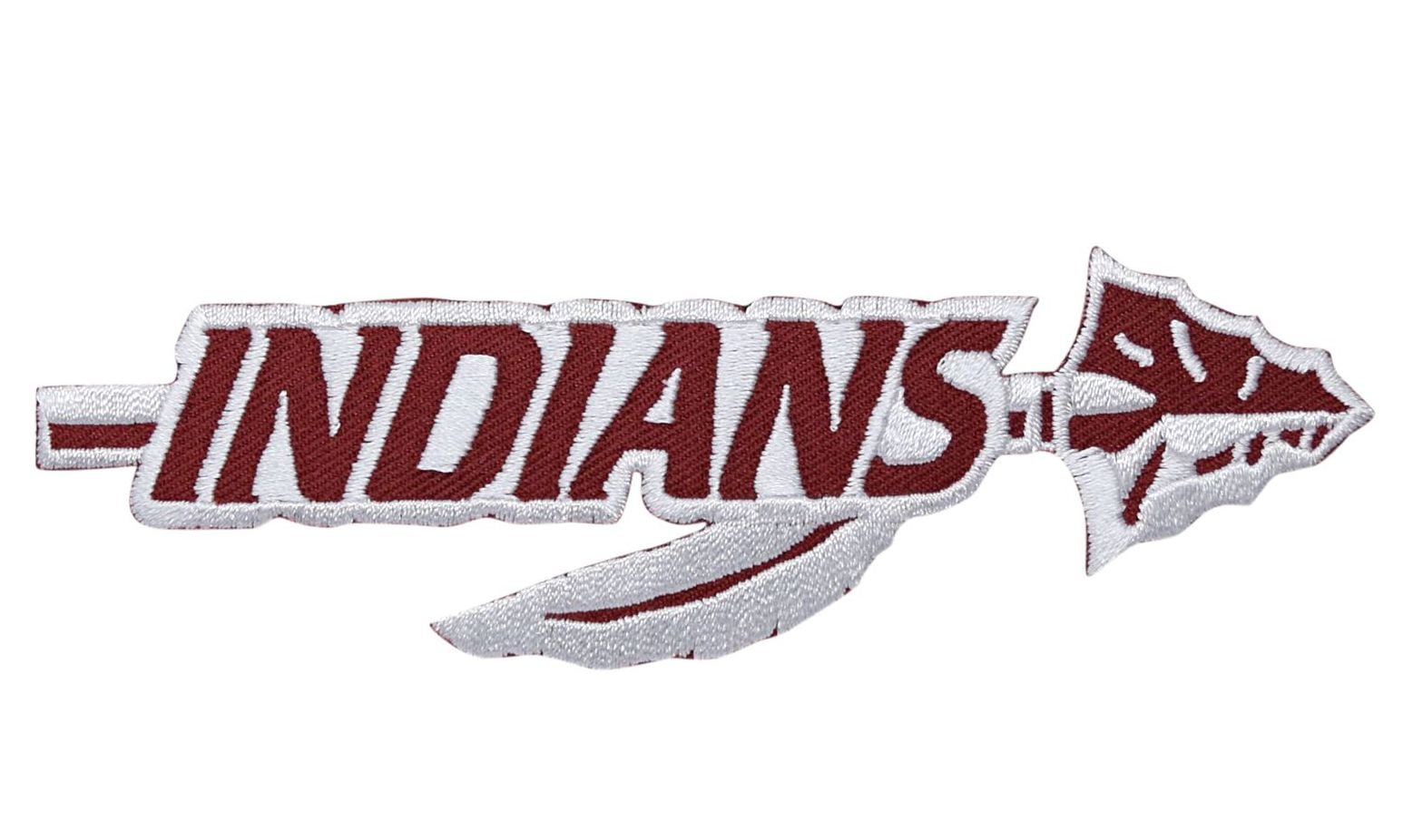 Maroon and White Indians Arrow Spear Iron on Embroidered Applique Patch ...