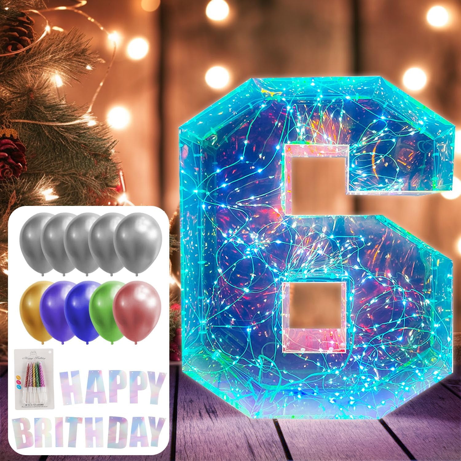 Marquee Light Up Numbers 6, Marquee Numbers for 6th 16th 60th Birthday ...