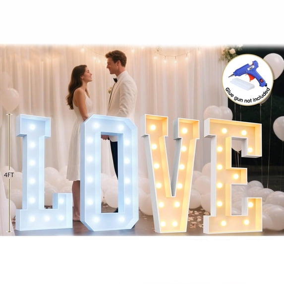 Marquee Light Up Letters, Cool White and Warm White Giant LED Sign ...