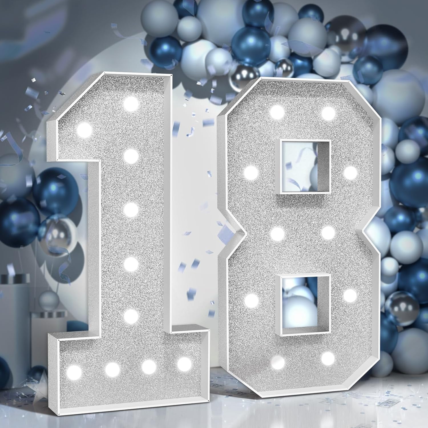 Marquee Numbers 18th Birthday Decoration: 4FT Large Light Up 18 Year ...