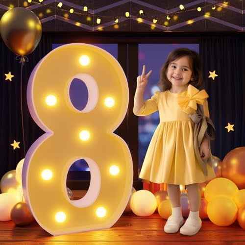 Marquee Numbers 3 Feet Tall Large Light Up Numbers 8th 18th 80th ...