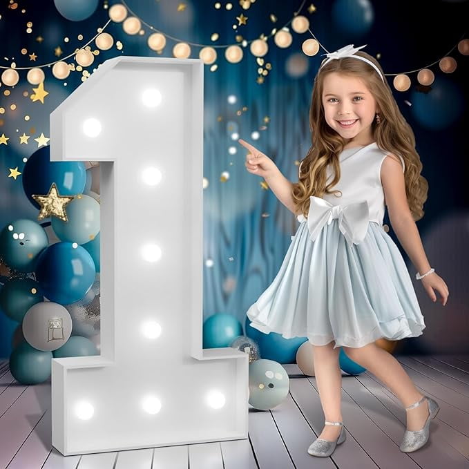 Marquee Numbers 3 feet tall,Cool White Light Up Numbers 1, Large ...