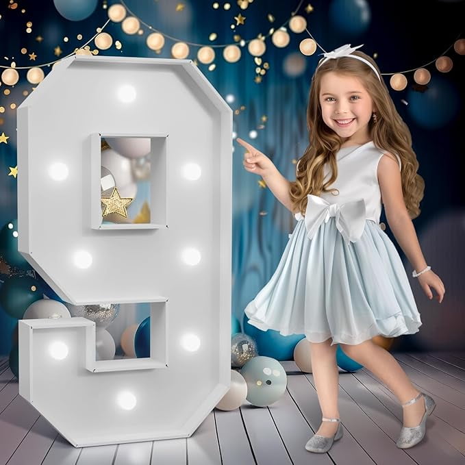 Marquee Numbers 3 feet tall,Cool White Light Up Numbers 9, Large ...
