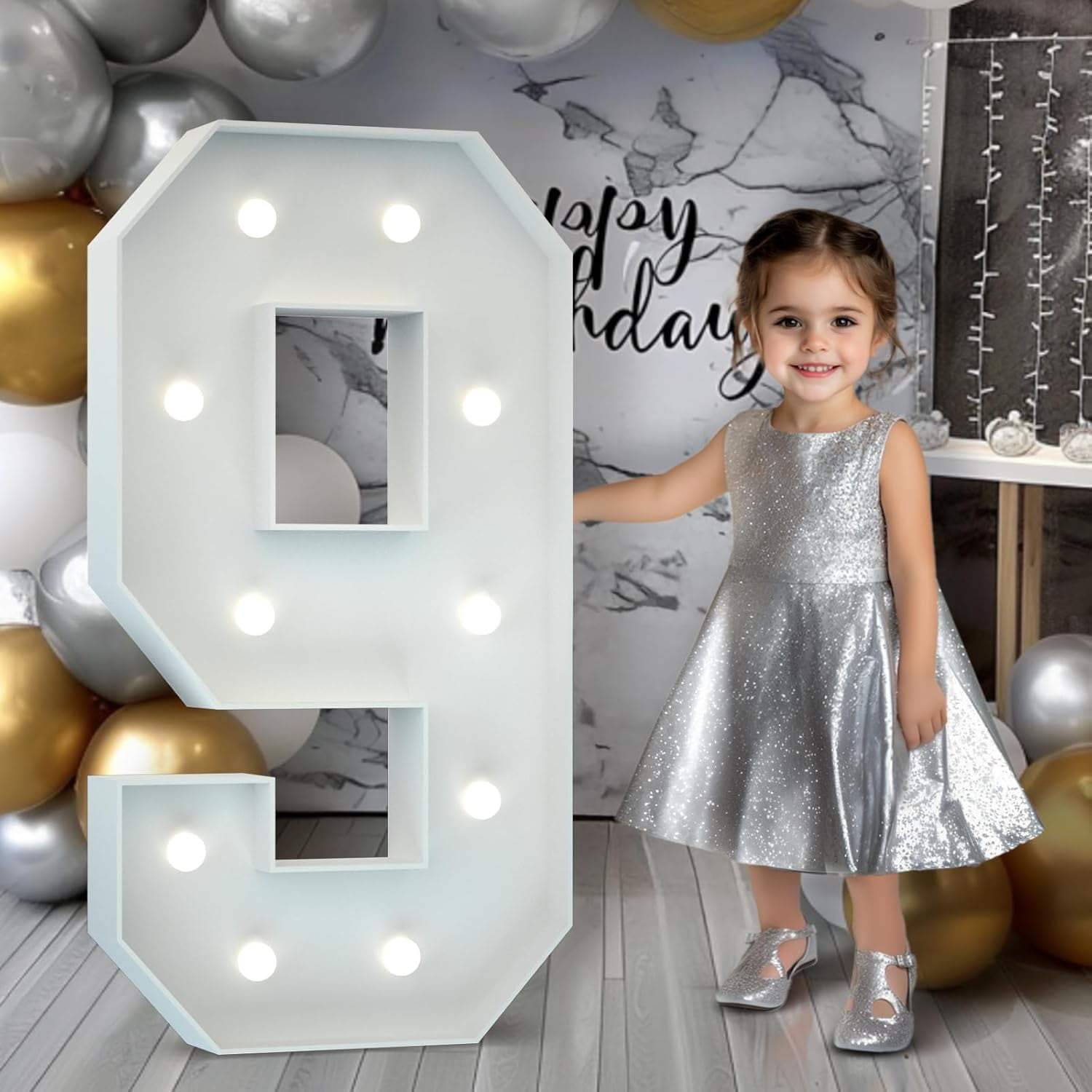 Marquee Numbers 4 Feet Tall: Large 9th 90th 99th Birthday Decorations ...