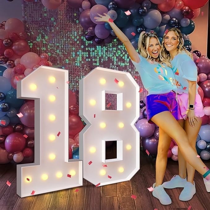 Marquee Numbers Birthday Large Decorations: 4ft Light Up Numbers ...