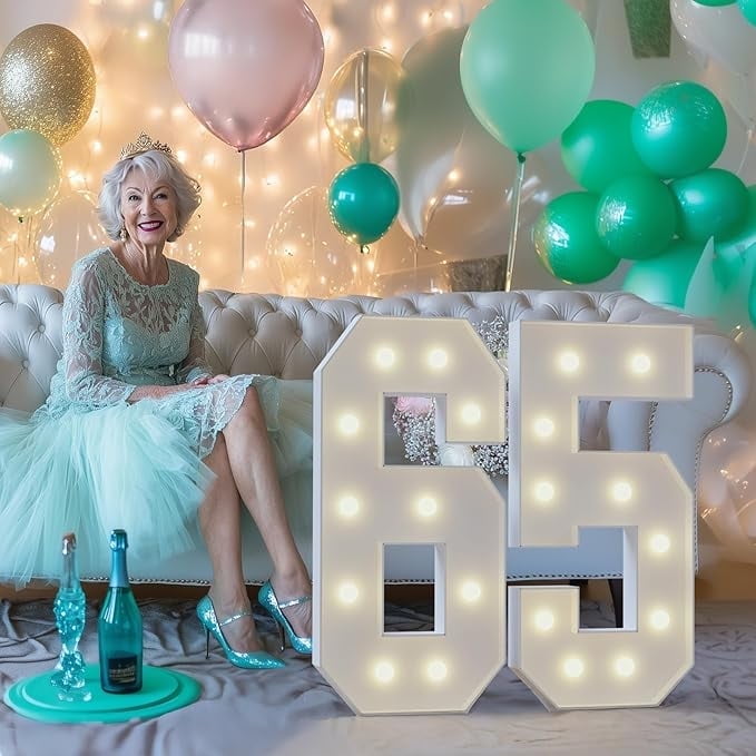Marquee Numbers Birthday Large Decorations: 4ft Light Up Numbers ...