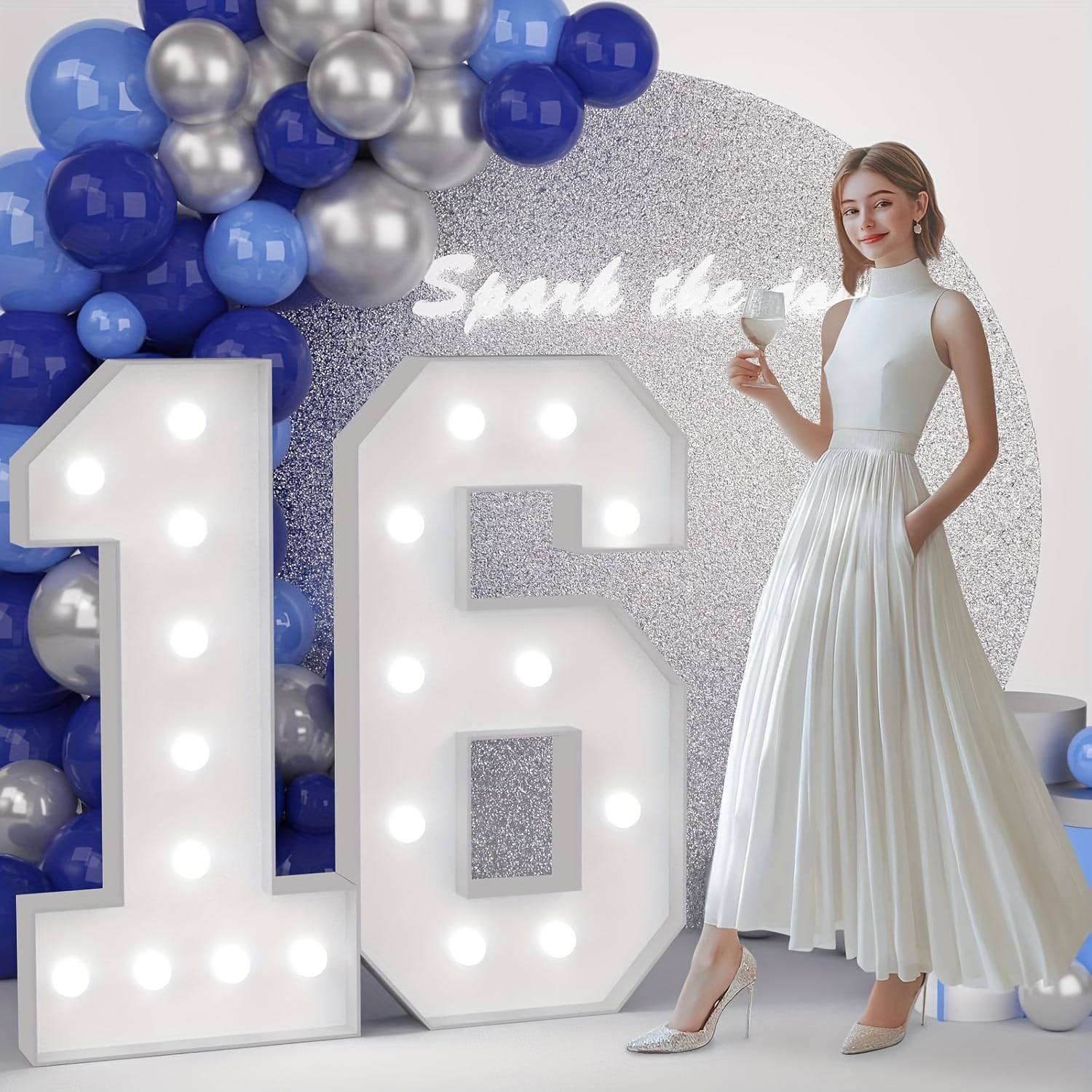 Marquee Numbers Large Birthday Decorations: 4ft Light Up Number Party ...