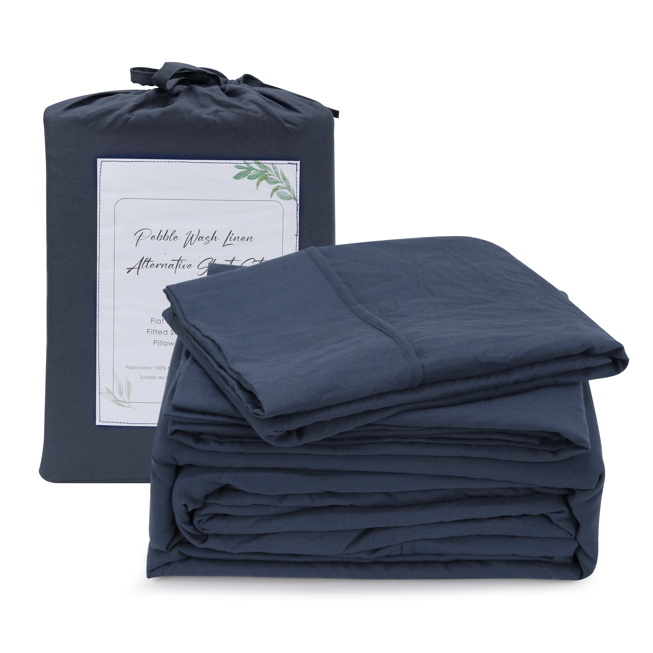 Marquess 4 Piece Microfiber Navy Blue Full Sheet Set, Deep Pocket Bed ...