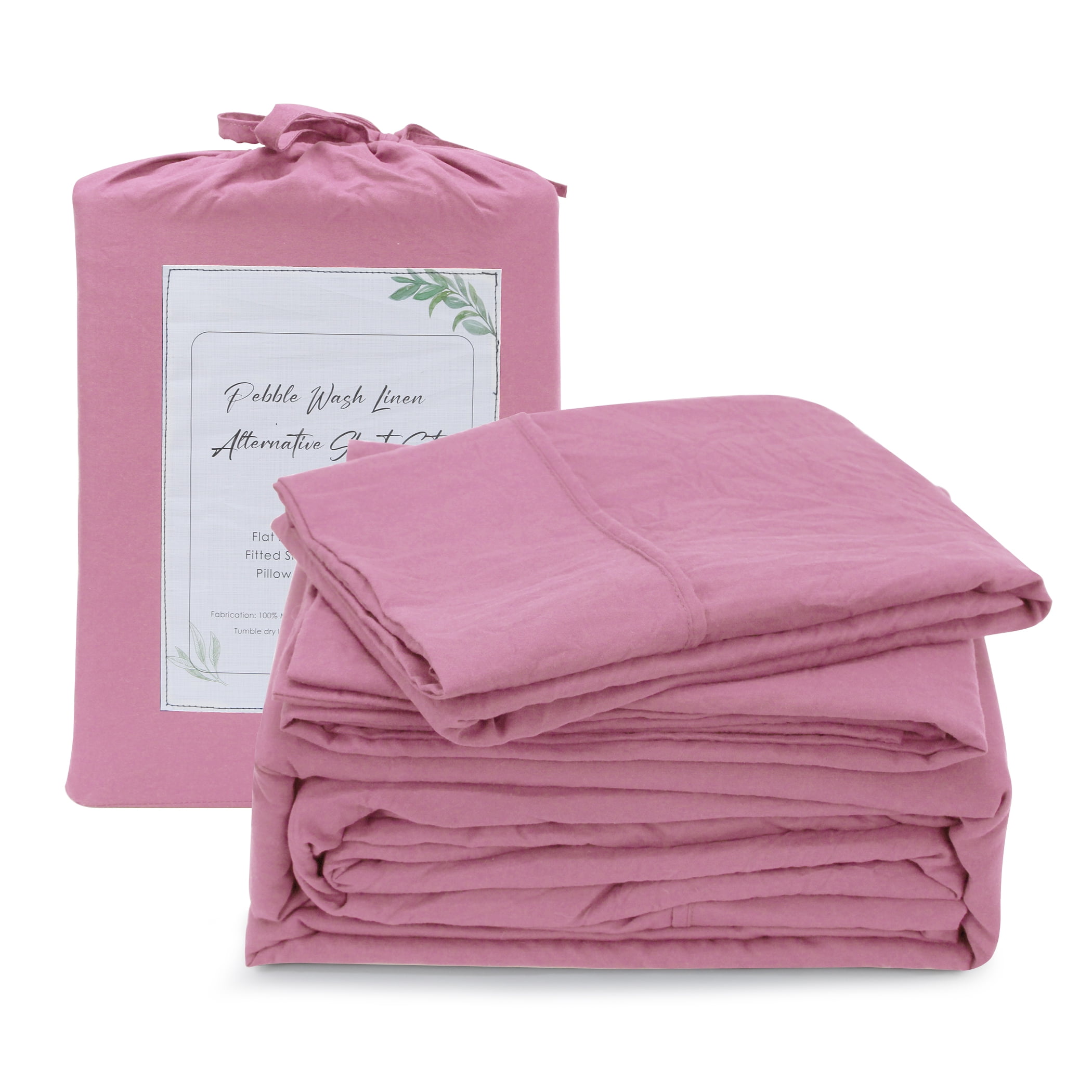 Marquess 4-Piece Soft Microfiber Pink Full Bedding Sheet Set with Deep ...
