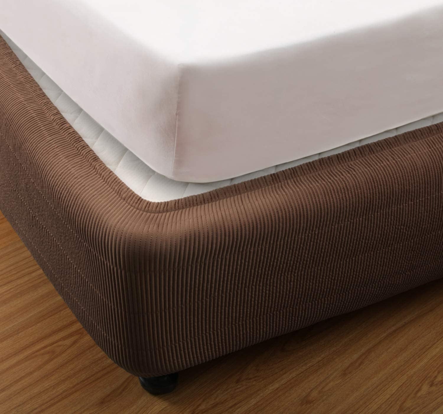 Box Spring Cover Queen-Wrap Around Elastic Vertical Stripe Pattern Bed ...