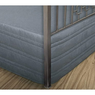 Bed Skirt with Spilt Corner 15 Inch Drop, Polyester Blended Quilted Bed ...
