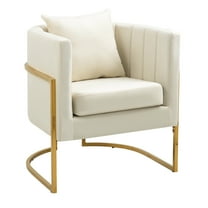 Modern Yaheetech 2pcs Ivory Upholstered Club Chair for Living Room ...