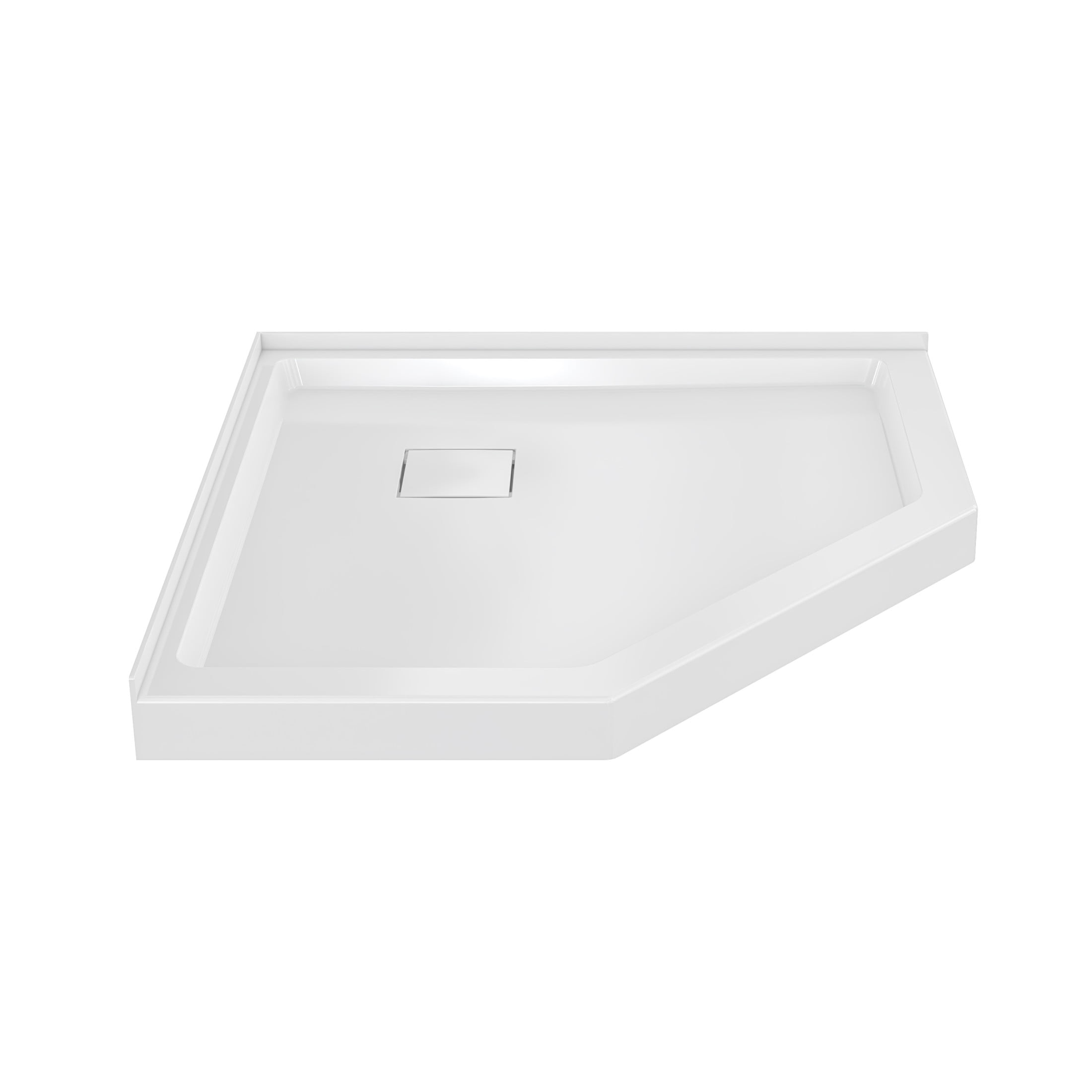 Marquette 38" x 38" Neo-Angle Double-Threshold Shower Pan Base with ...