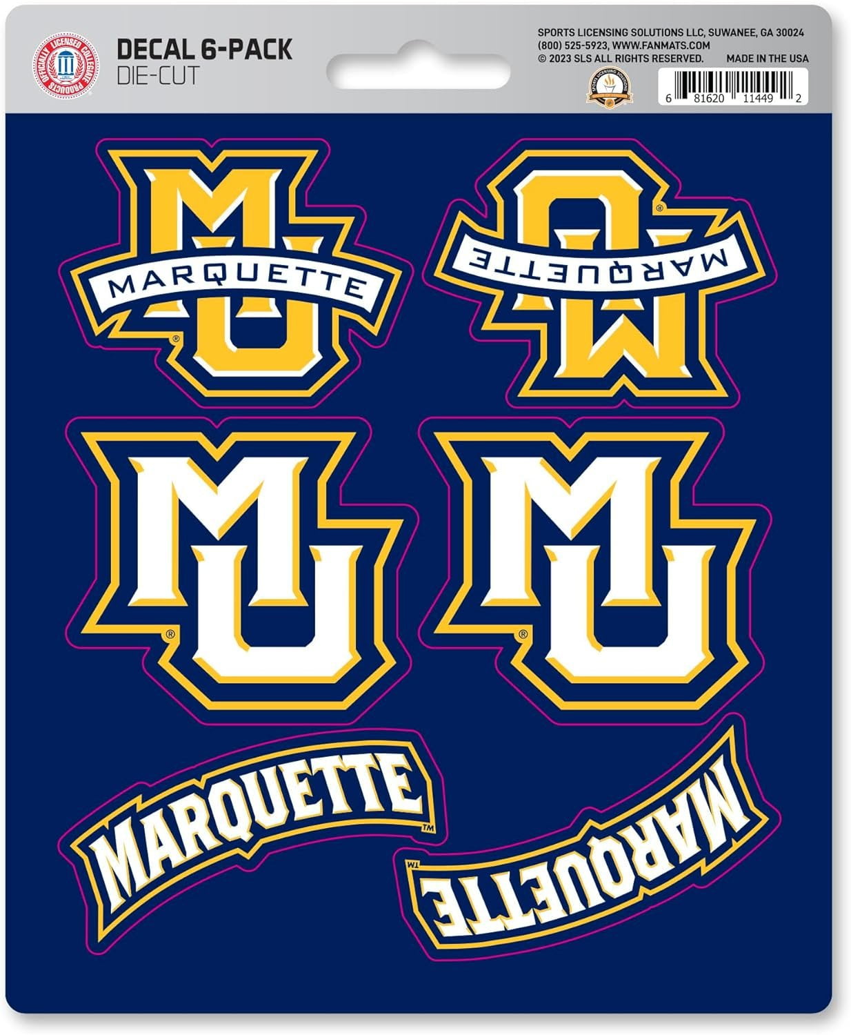 Marquette University Golden Eagles 6-Piece Decal Sticker Set, 5x6 Inch ...