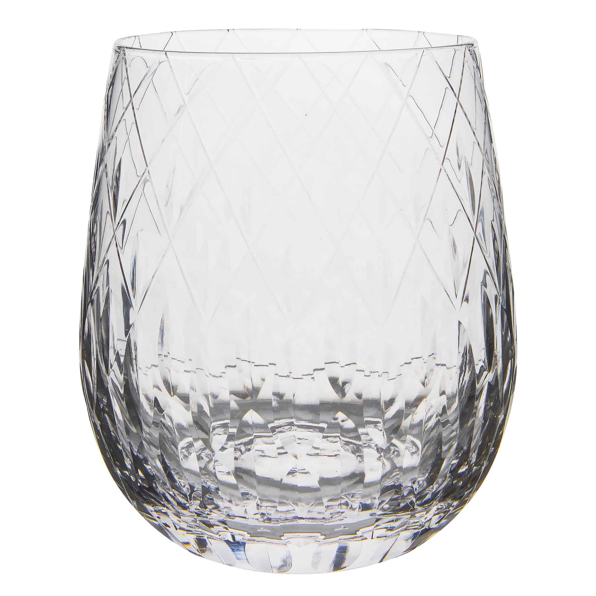 Marquise Cut Crystal Rocks Glass, Set of 4 - Clear - Walmart.com