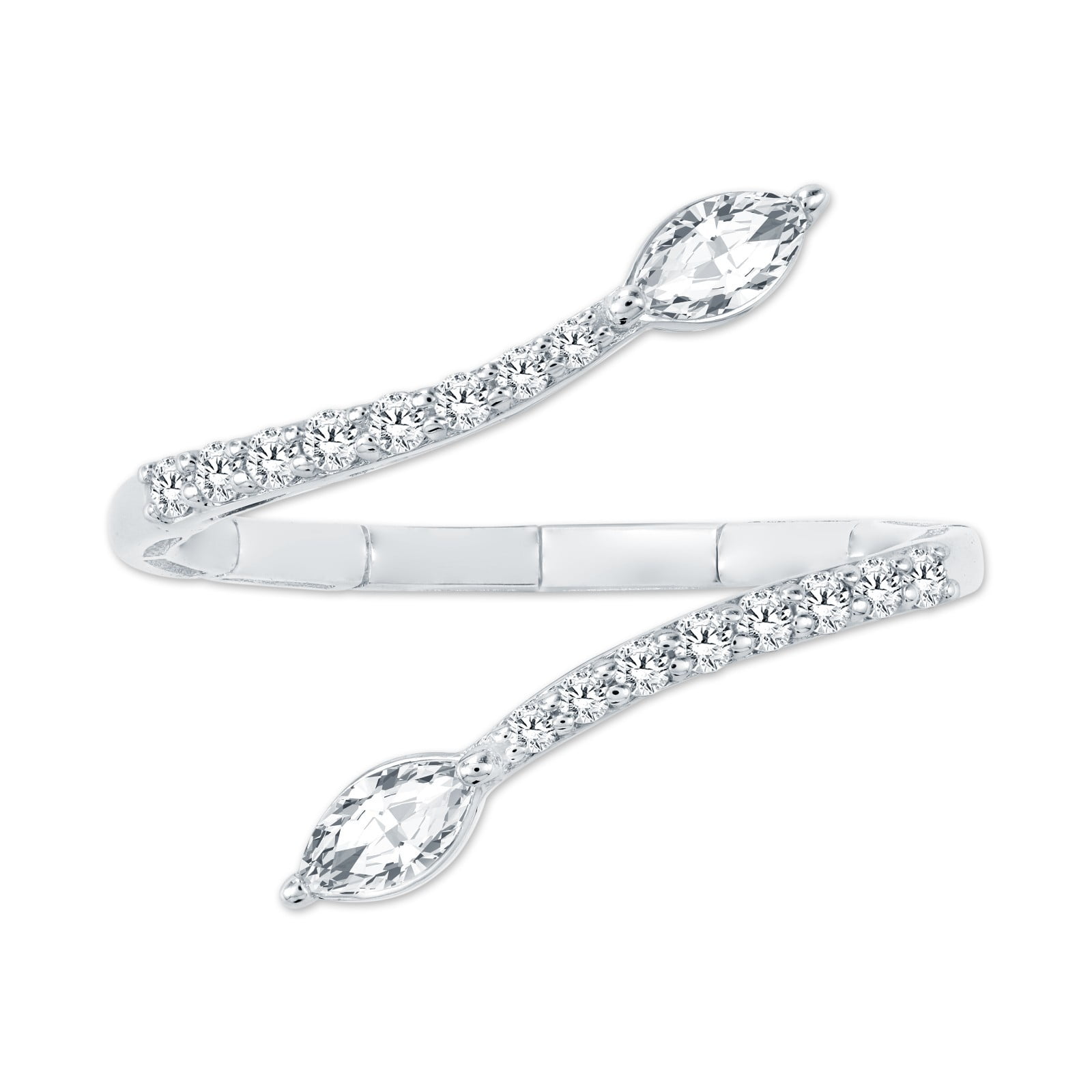 Marquise Cut Open Cuff Diamond Ring, Bypass Diamond Engagement Ring ...