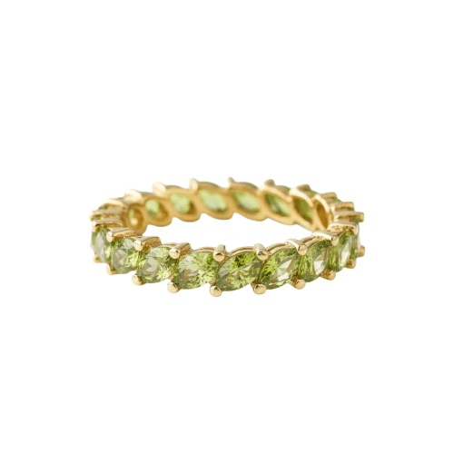 Marquise Cut Peridot & Diamond Full Eternity Ring, Peridot & Diamond ...