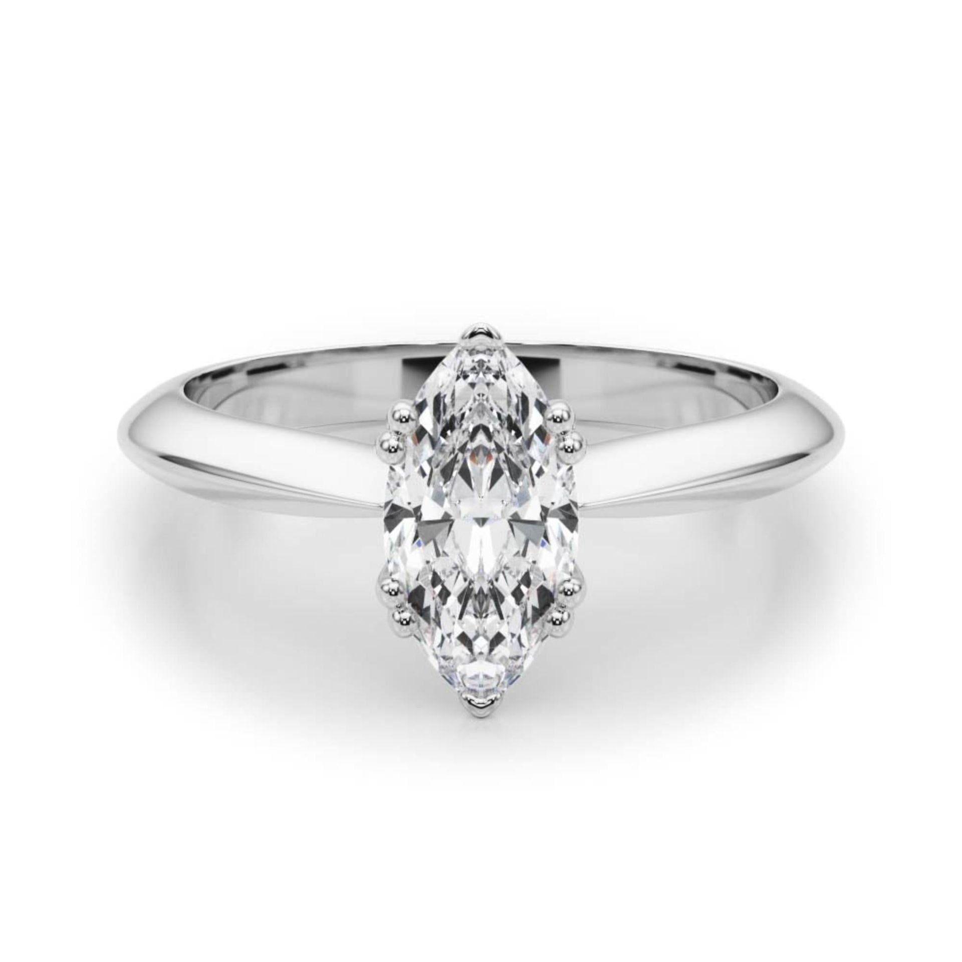 Marquise Cut Solitaire Engagement Ring 10K White Gold - Walmart.com