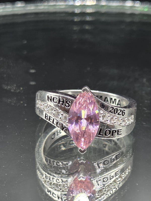 Marquise Cut Unique Design Birthstone Handmade High School Class Ring ...