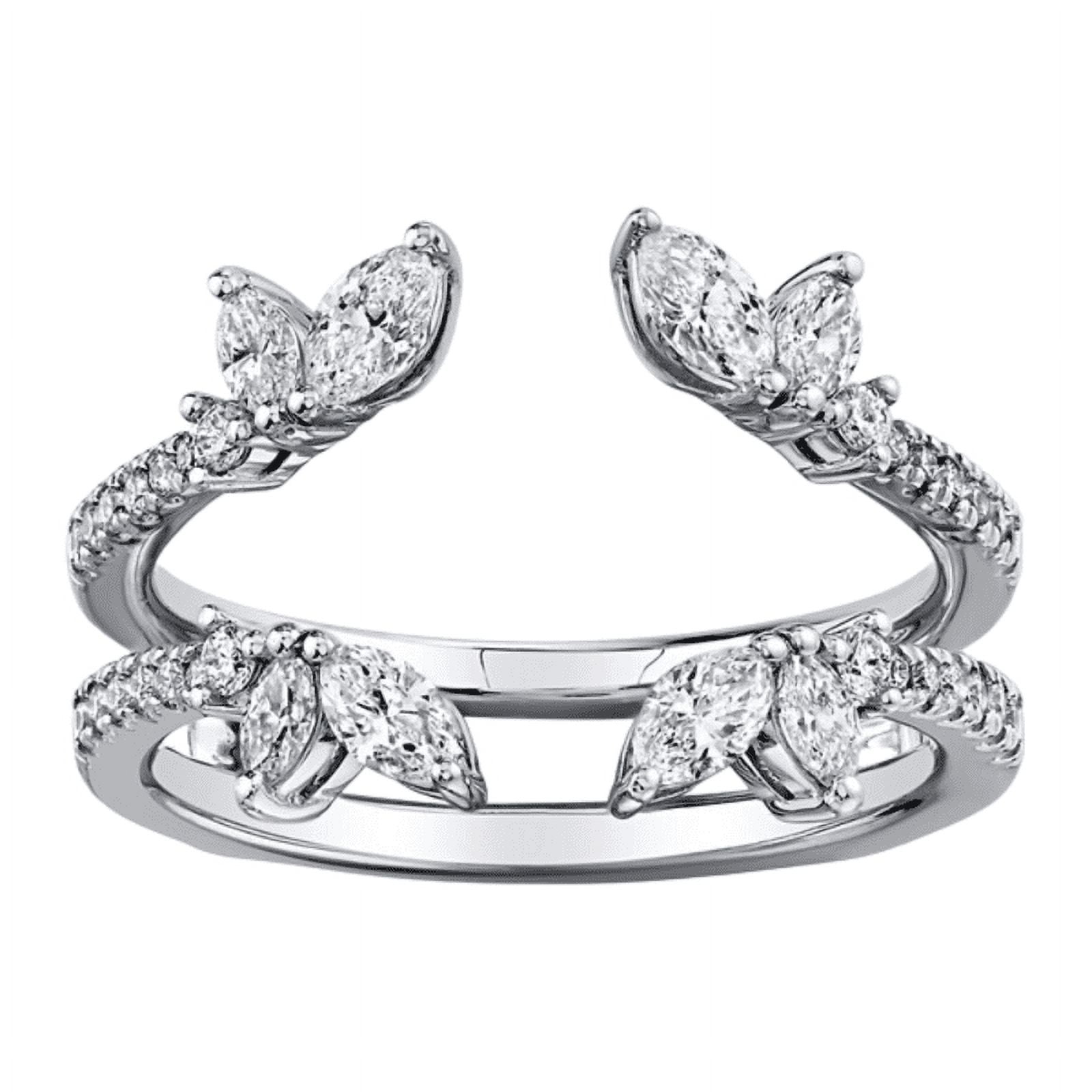Marquise Cut White Diamond Open Ring Enhancer in 925 Sterling Silver ...