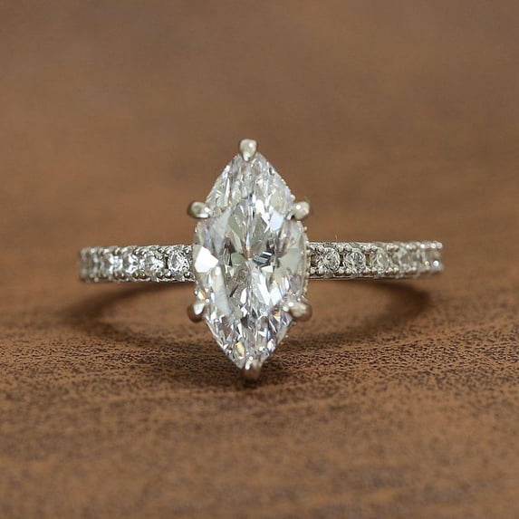 Marquise Cut engagement ring in 925 Sterling Silver - Walmart.com
