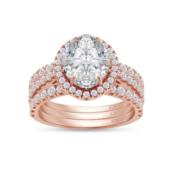 AFFY 3.50CT Marquise & Round Moissanite Diamond Three-in-One Halo ...