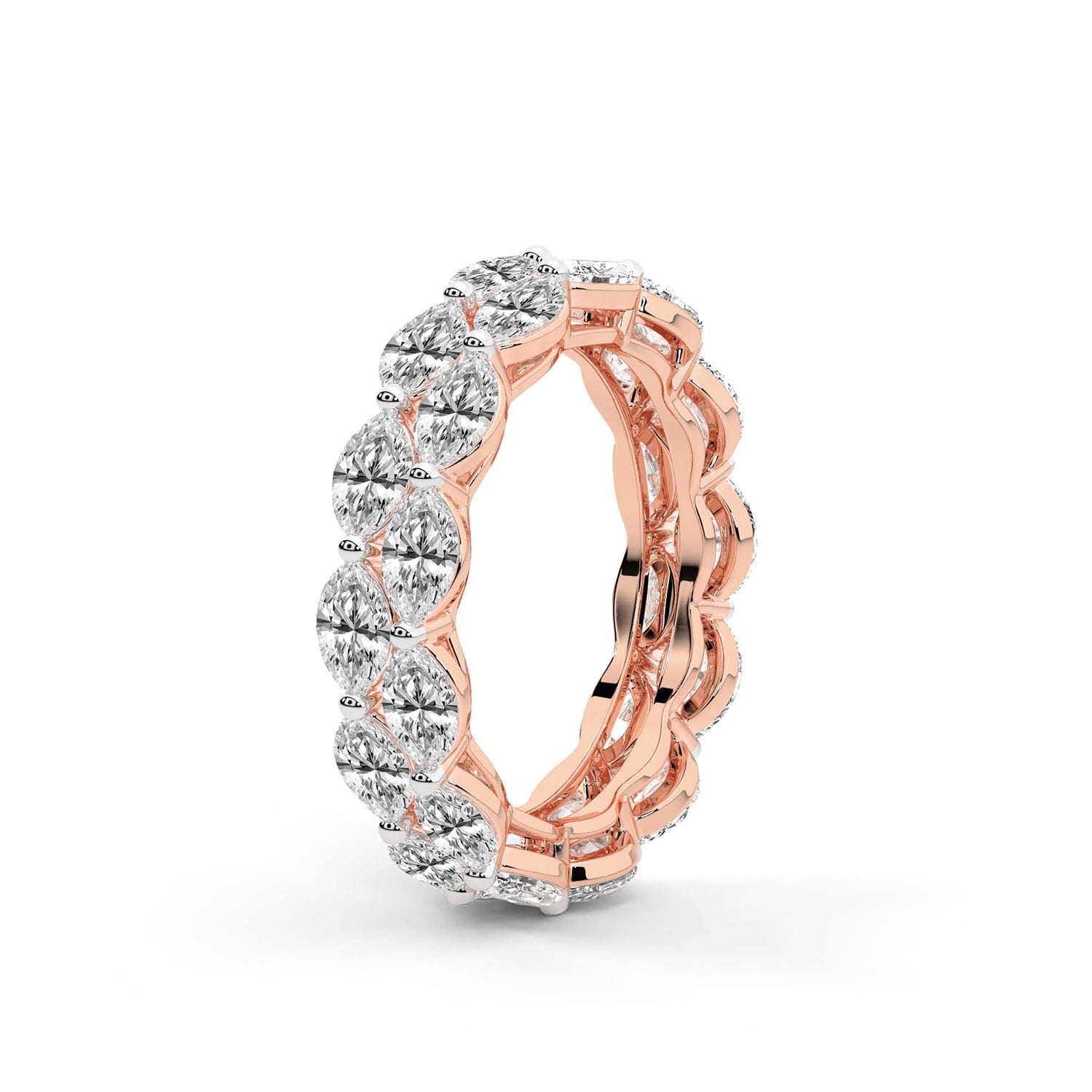 Marquise Shape Lab Grown Diamond Kira Double Row Eternity Ring For ...