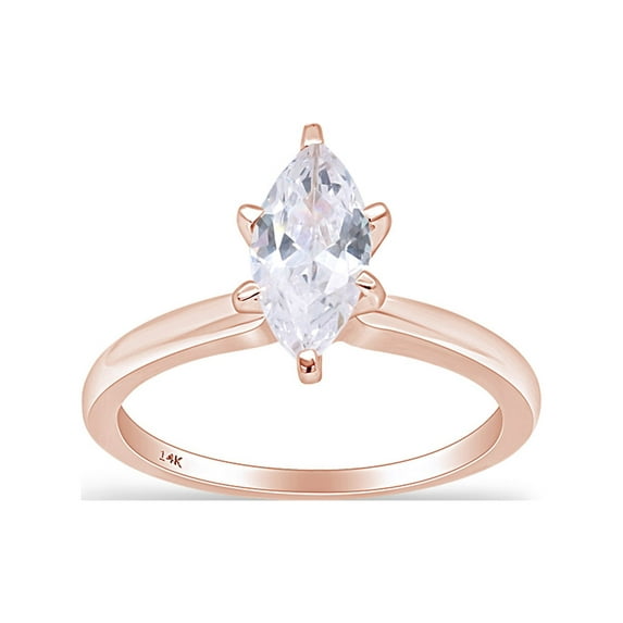 AFFY Marquise Shape White Cubic Zirconia Solitaire Engagement Wedding ...