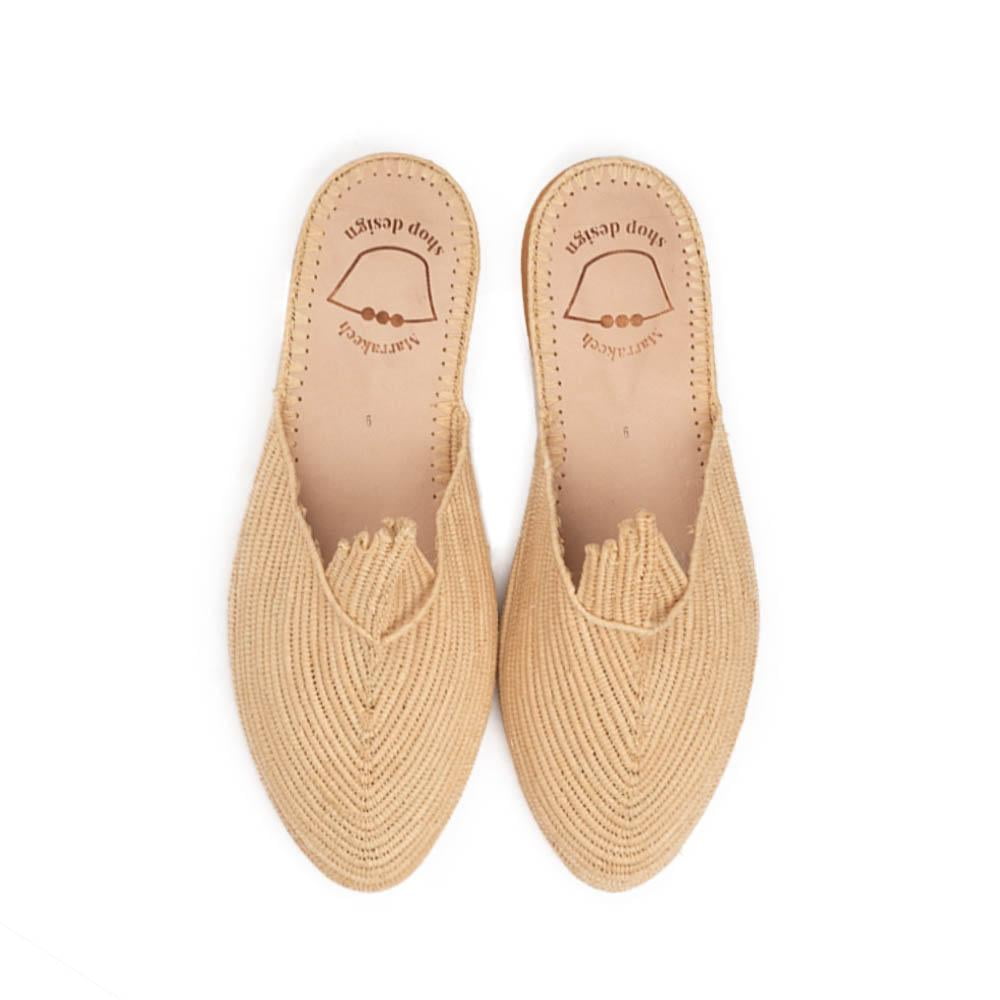 Marrakech Shop Design Raffia Mules - Beige - Walmart.com