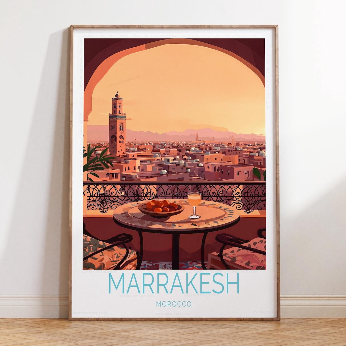 Marrakesh Morocco City Travel Scenery Home Decor Wall Art V2, Unframed ...