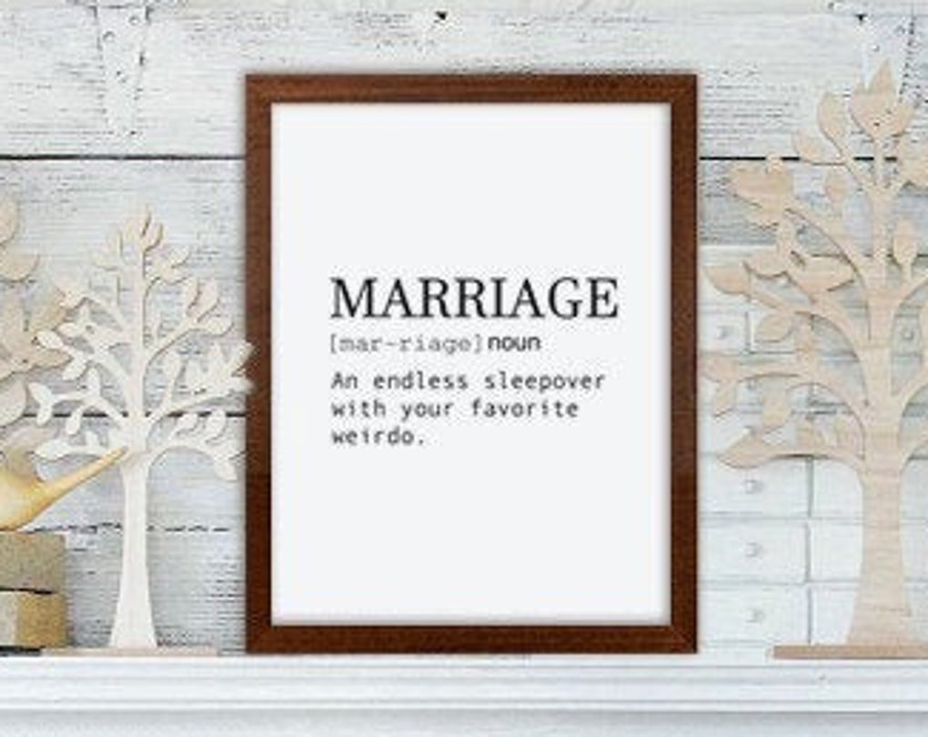 Marriage Noun Minimalist Art Print ,Decor For Living Room Bedroom ...