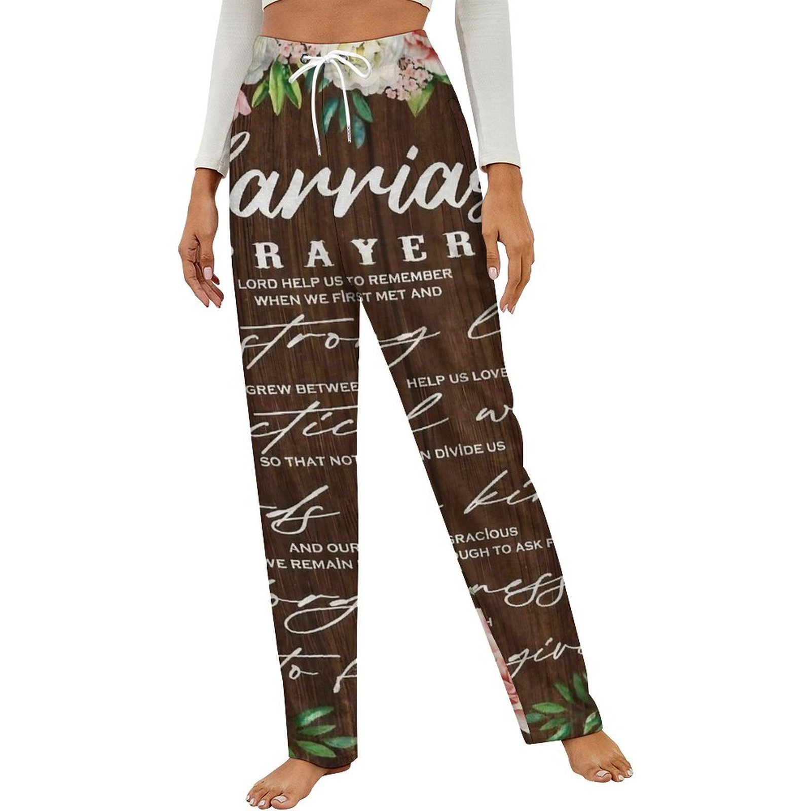 Marriage Prayer Winter Female Pants Flannel High Waist Women Pants Lady ...