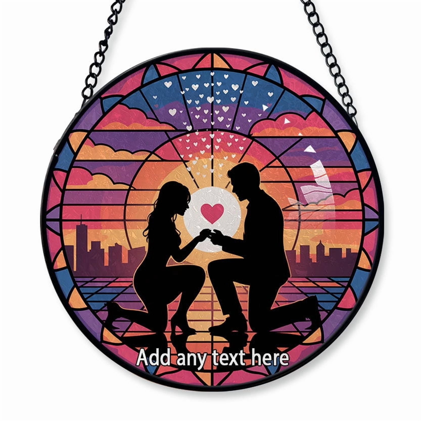 Marriage Proposal Stained Glass Suncatcher Window Hanging ...