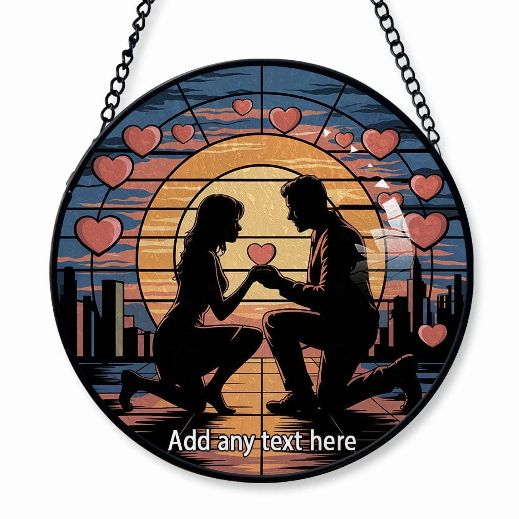Marriage Proposal Stained Glass Suncatcher Window Hanging ...