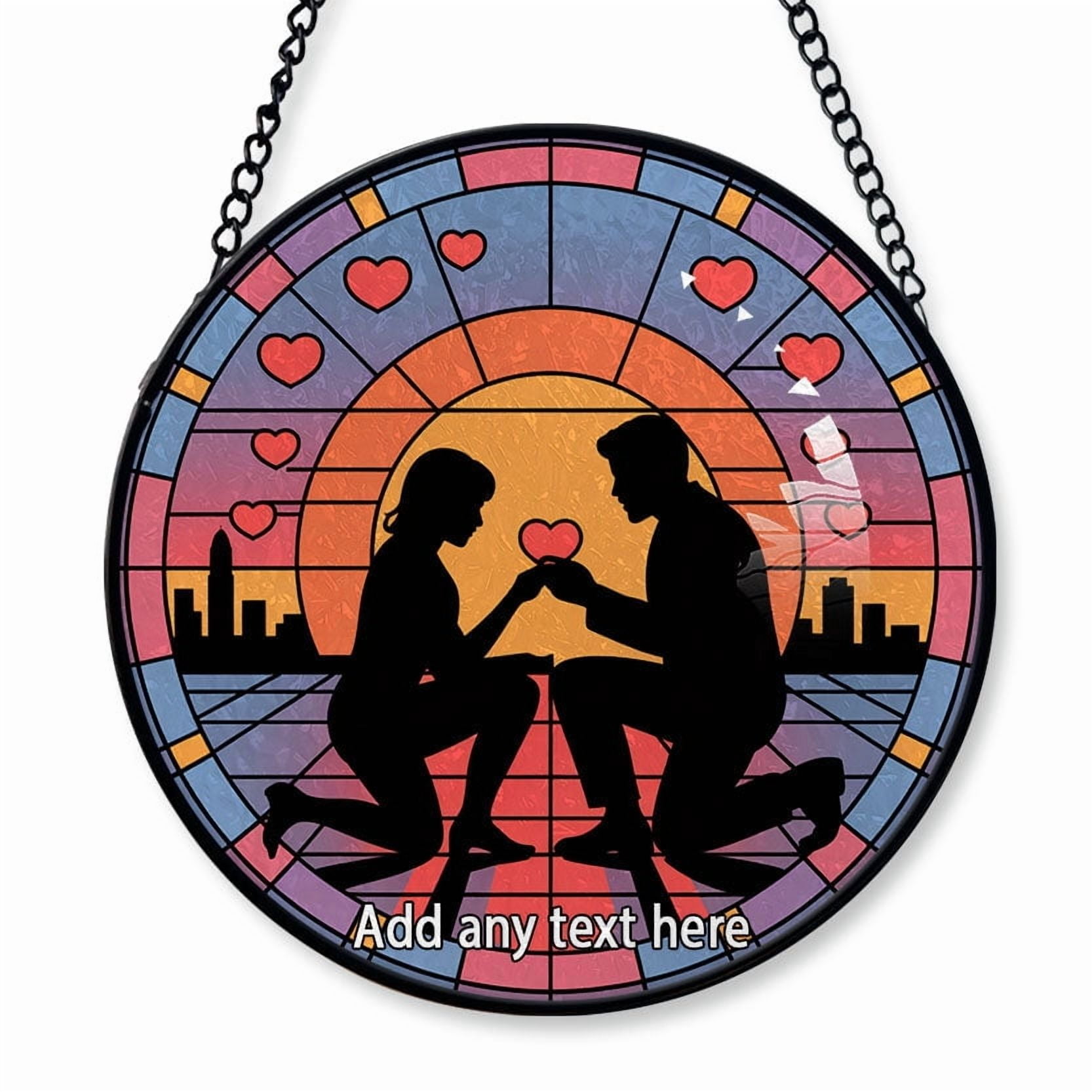 Marriage Proposal Stained Glass Suncatcher Window Hanging ...