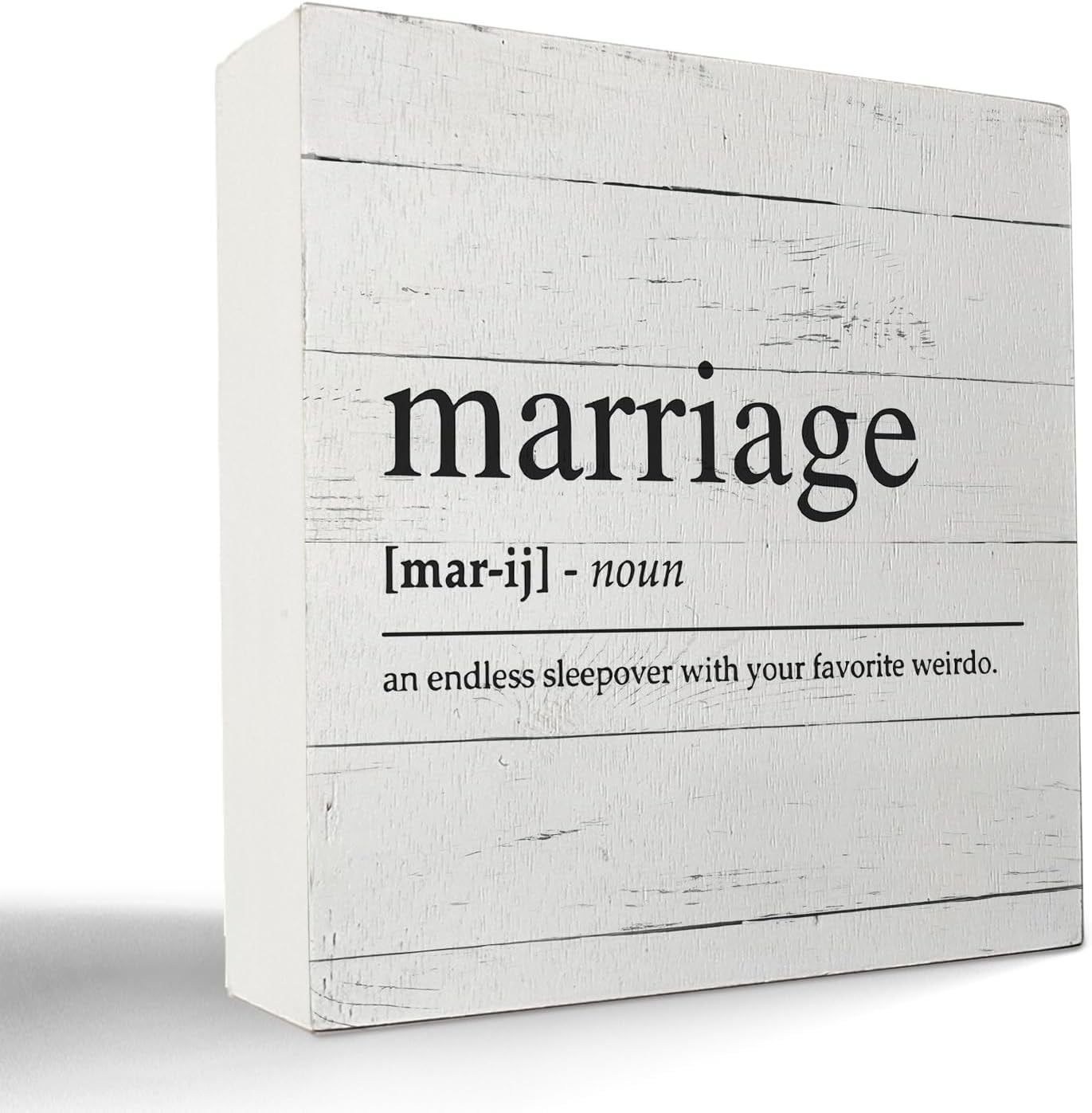 Marriage Wood Box Sign Block Plaque for Wall Tabletop Desk Decoration ...