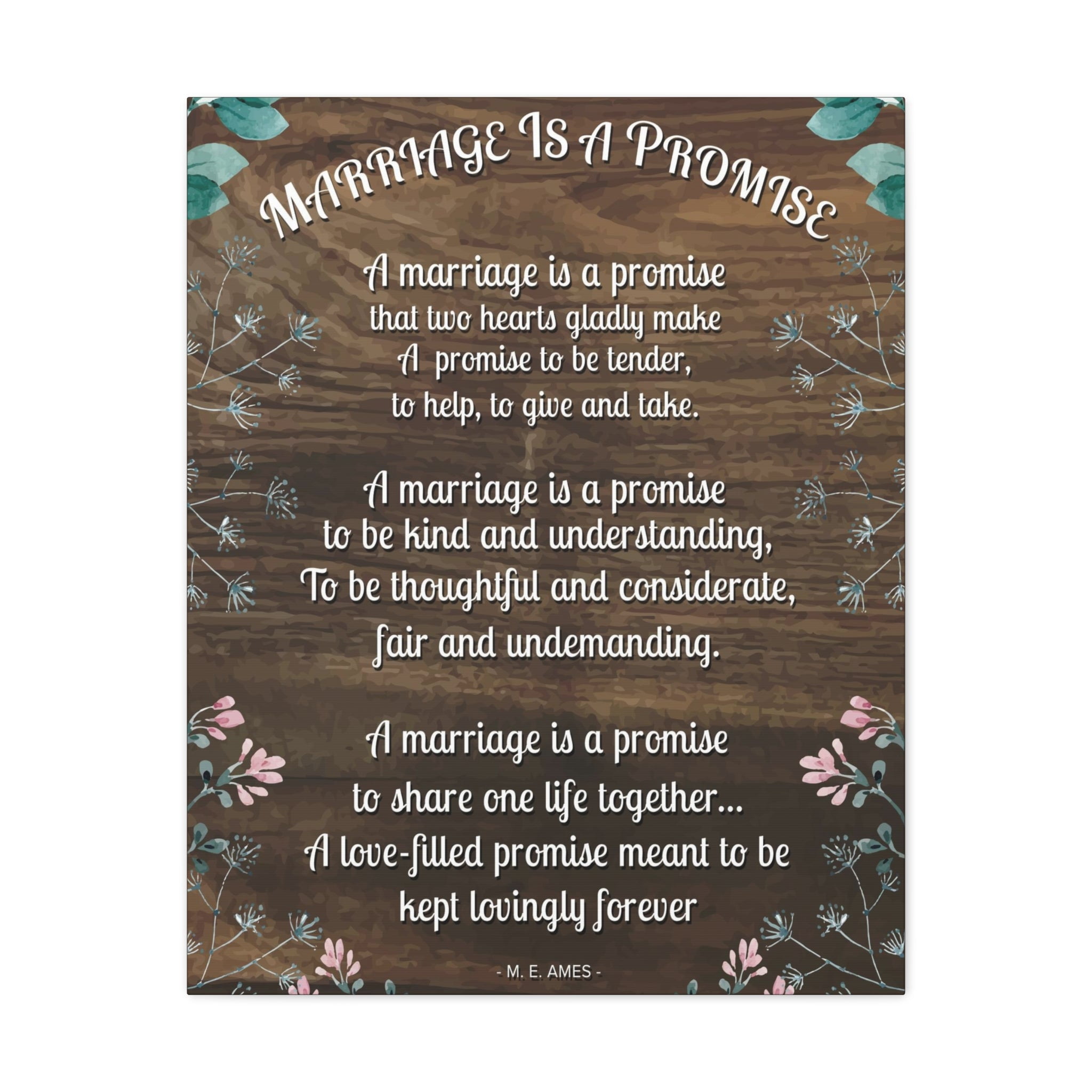 Marriage is a Promise Motivational Inspirational Wall Decor for Home ...