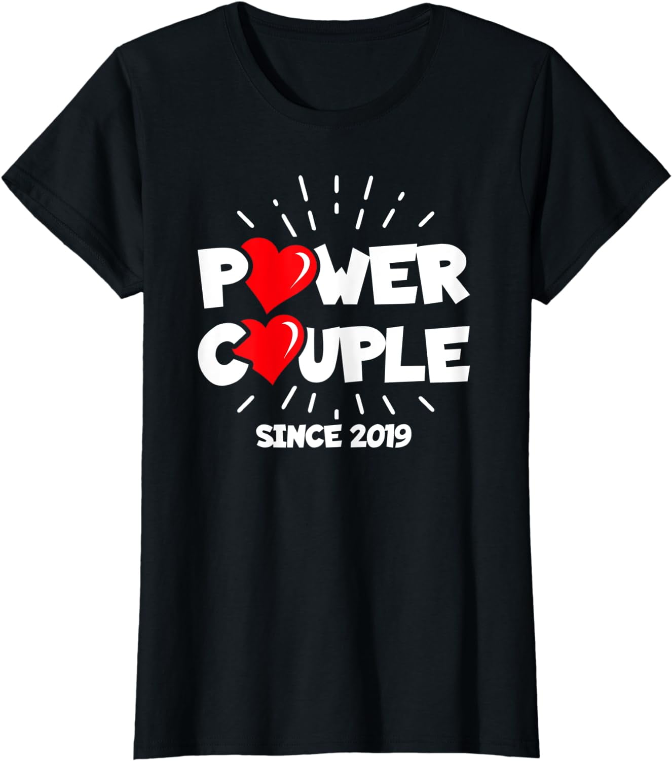 Married Since 2019 - Power Couple - 4th Wedding Anniversary T-Shirt ...