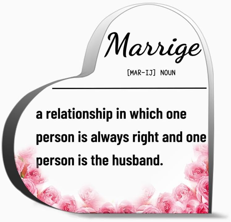 Marrige Definition Heart Acrylic Decoration Gift For Couple Parent ...