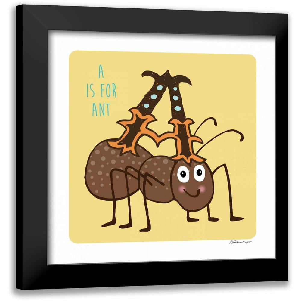 Marrott, Stephanie 15x15 Black Modern Framed Museum Art Print Titled - A is For Ant - Walmart.com