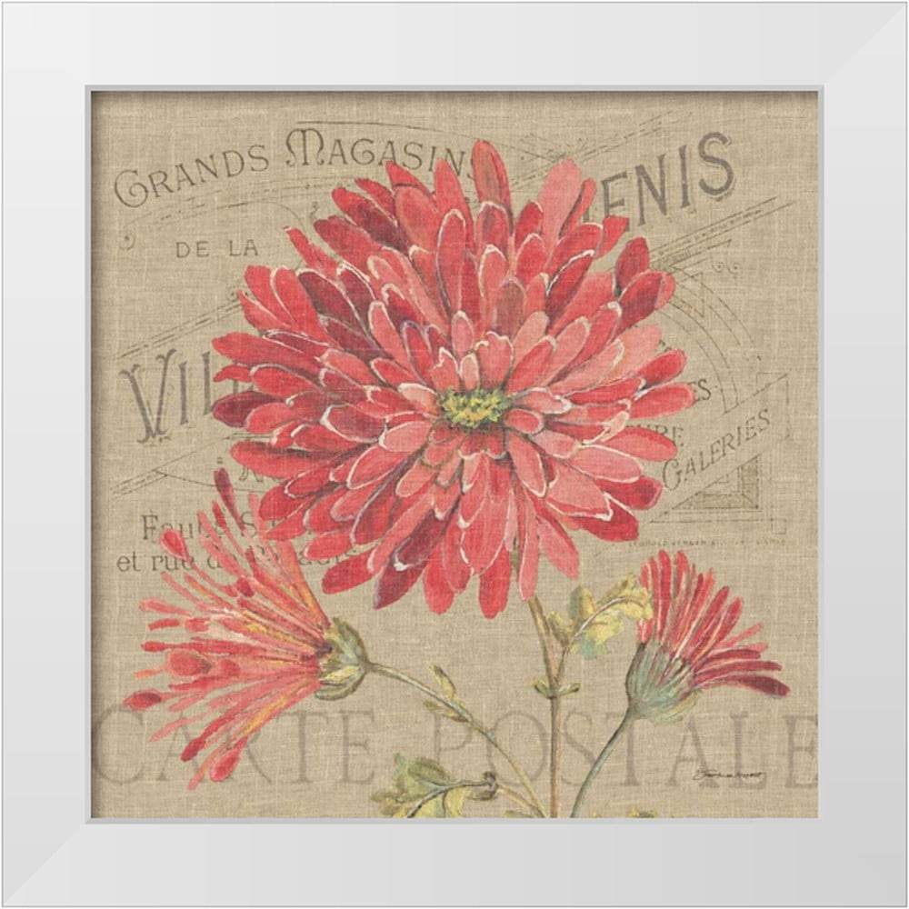 Marrott, Stephanie 20x20 White Modern Wood Framed Museum Art Print Titled - Mums Burlap ...