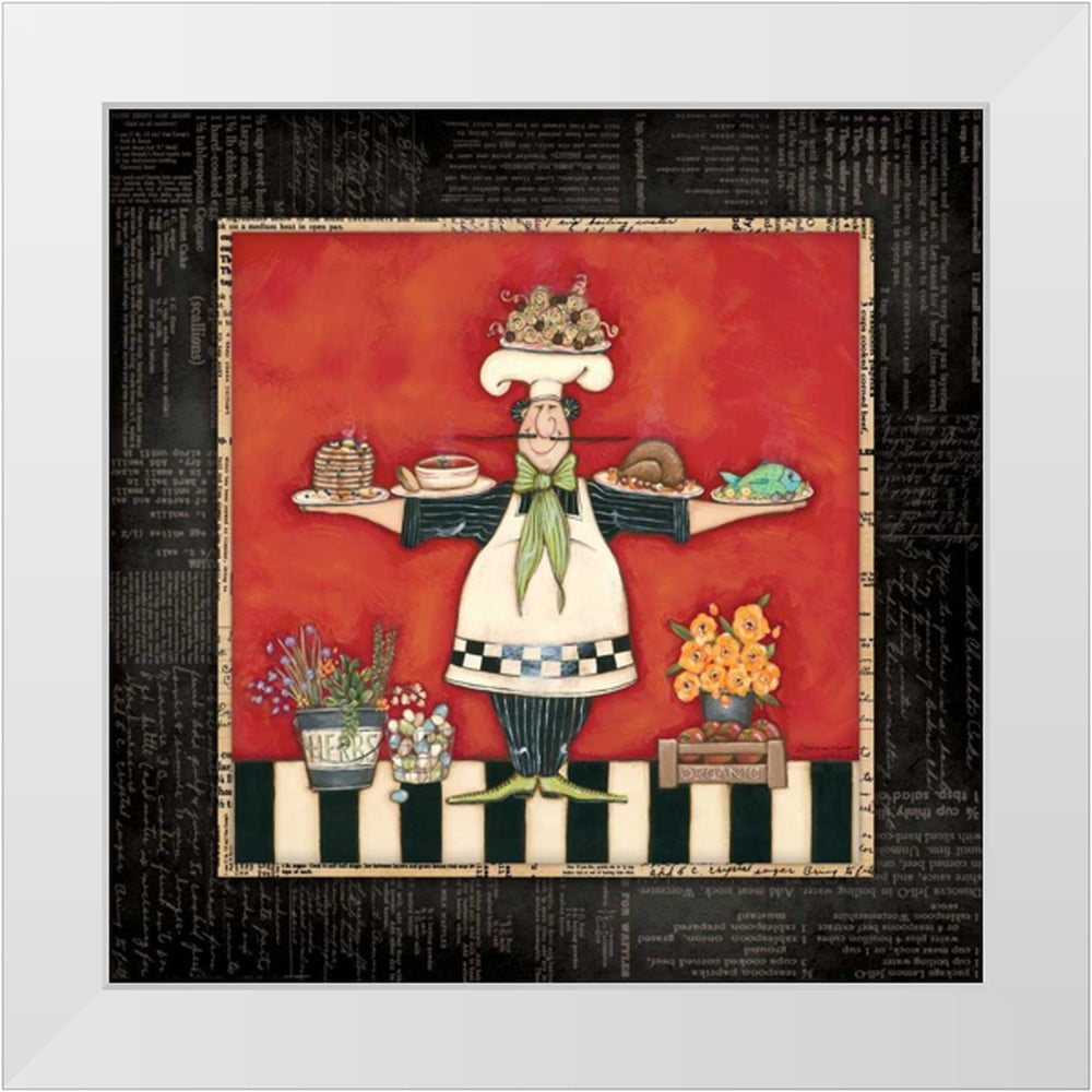 Marrott, Stephanie 20x20 White Modern Wood Framed Museum Art Print Titled - Overachiever Chef ...